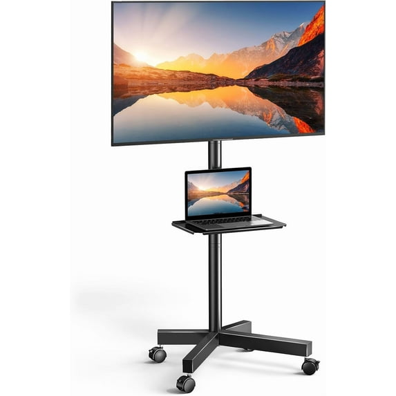 Rolling TV Stand on Wheels for 23-60 Inch Flat Curved Screen TVs ...