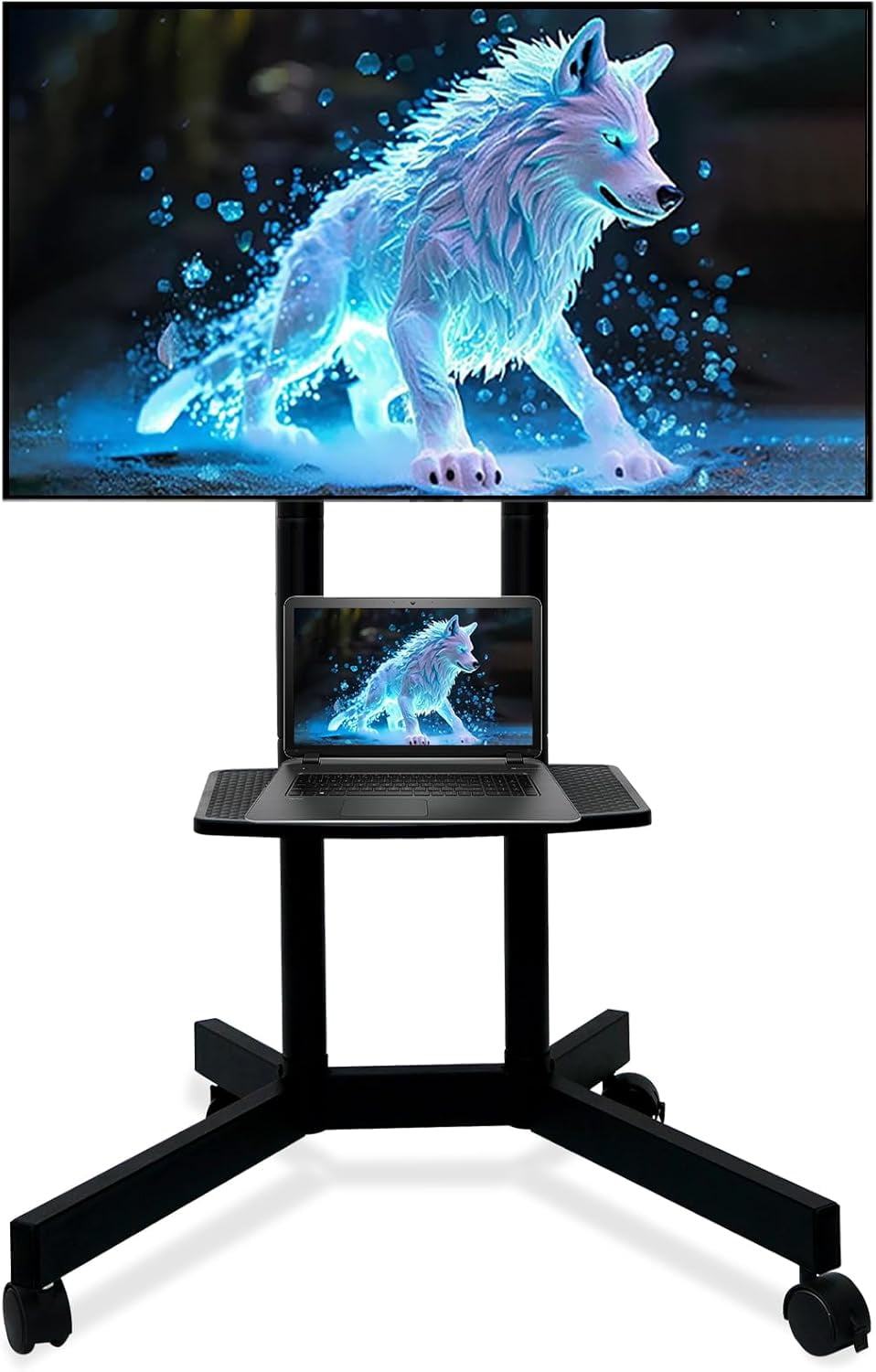 Rolling TV Stand with Wheels for 32-70 Inch TVs Up To 110lbs, Portable ...