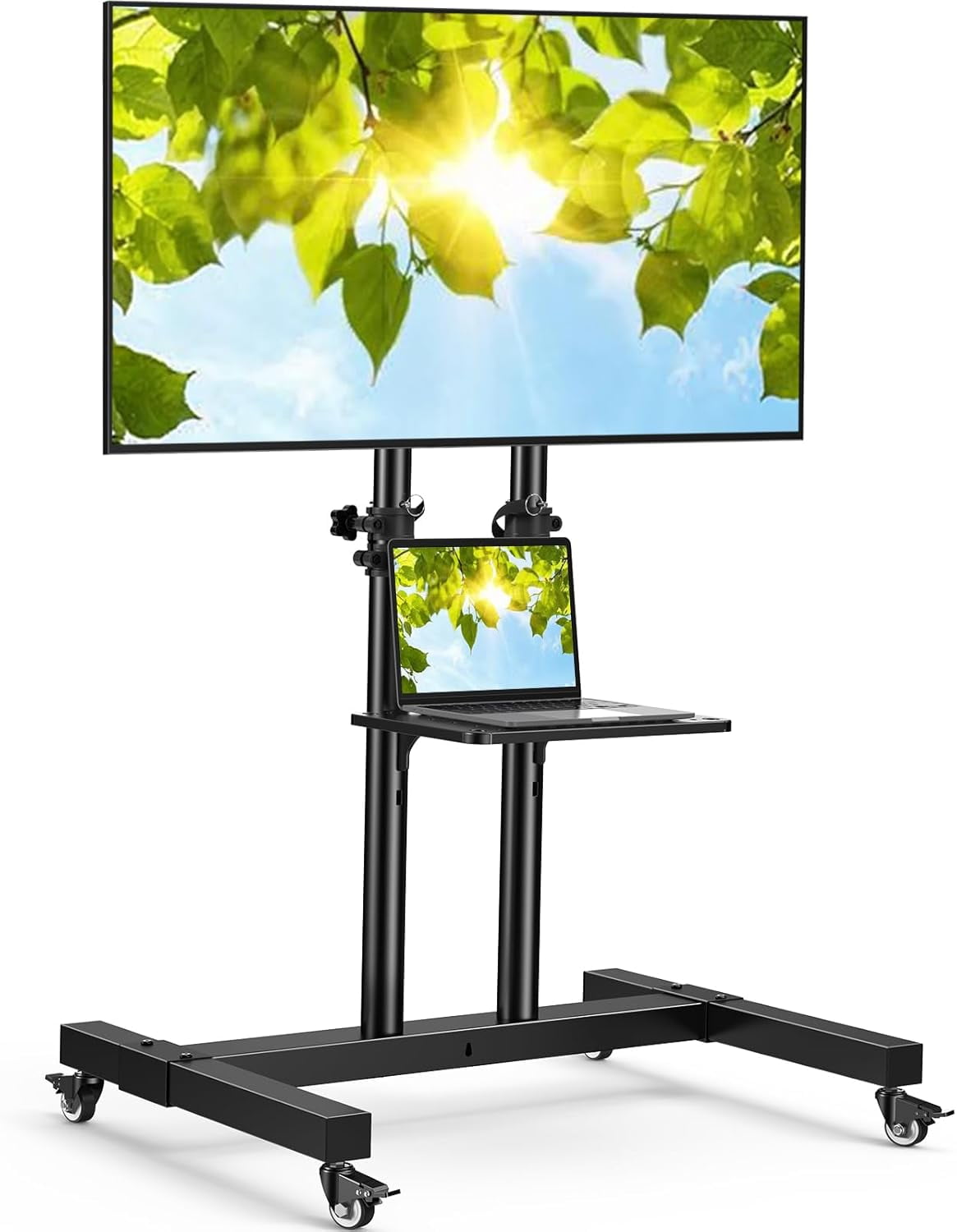 Rolling TV Stand on Wheels for 32-83 Inch Screens up to 110lbs, Mobile ...