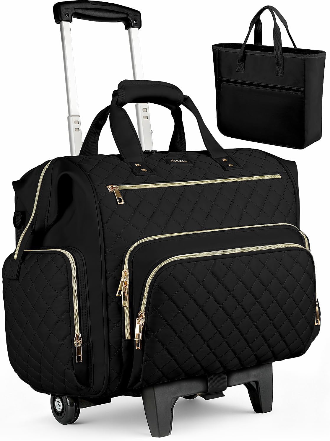 Rolling Teacher Bag, 16 Inch Rolling Laptop Bag with Detachable ...