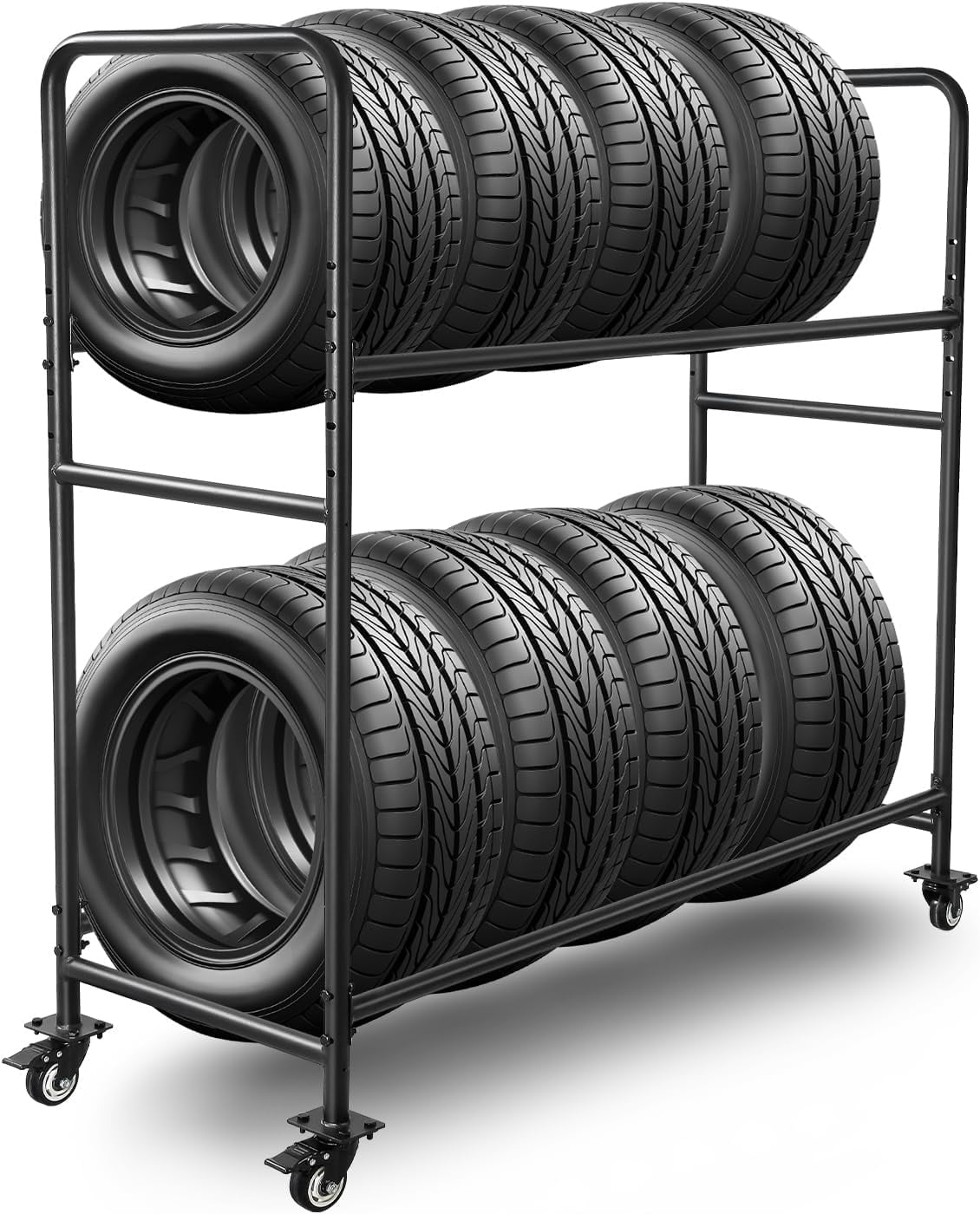 Rolling Tire Storage Rack Adjustable Size Pound - Durable Metal ...