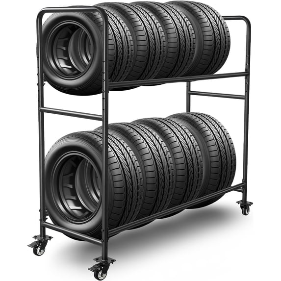Rolling Tire Storage Rack Adjustable Size Pound - Durable Metal ...