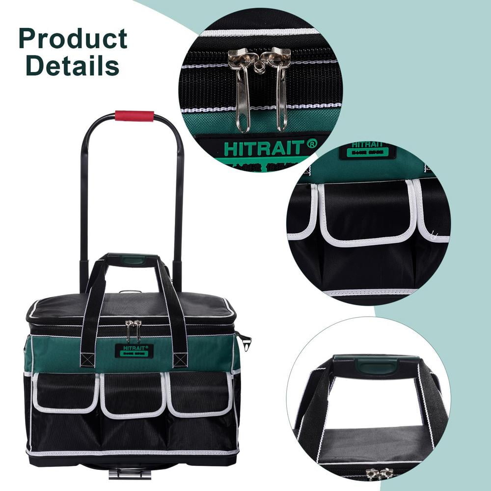 Rolling Tool Bag, Large Capacity Carry on Bag Heavy Duty Organizer ...