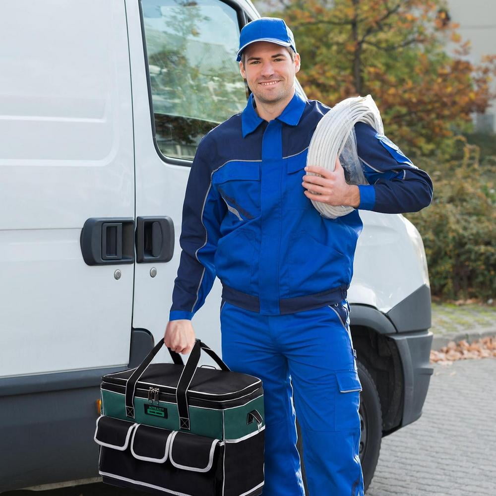 Rolling Tool Bag with Telescoping Handle - Waterproof Tote Organizer ...