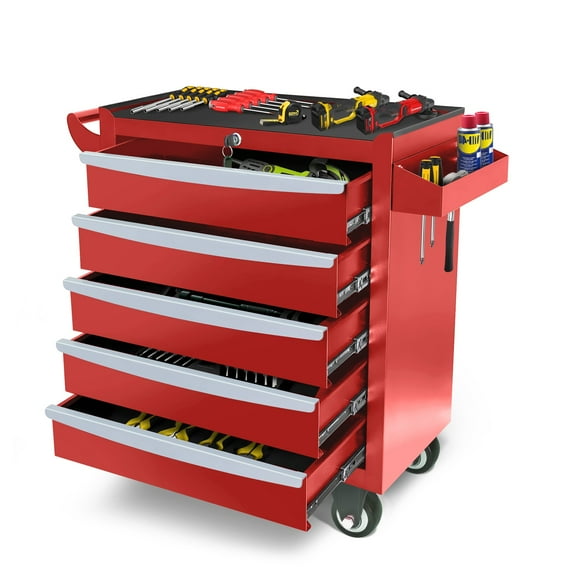Seizeen 2-in-1 Mobile Rollaway Tool Box, 3-Drawer Tool Chest, Lockable ...