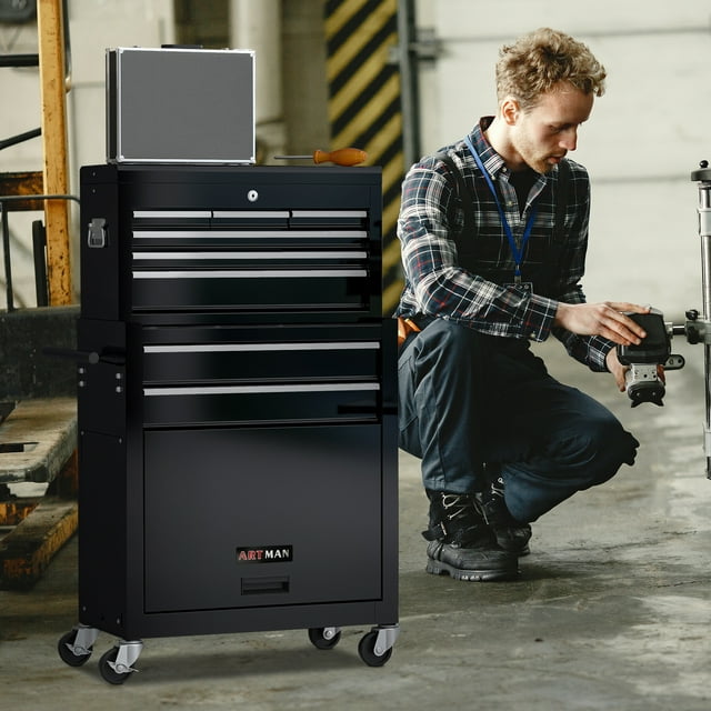 Rolling Tool Cabinet with Drawers, Lockable Tool Boxes Rolling Tool ...