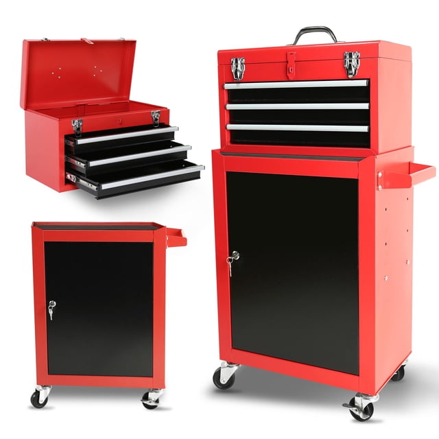 Rolling Tool Cabinet with Drawers, Lockable Tool Boxes Rolling Tool ...