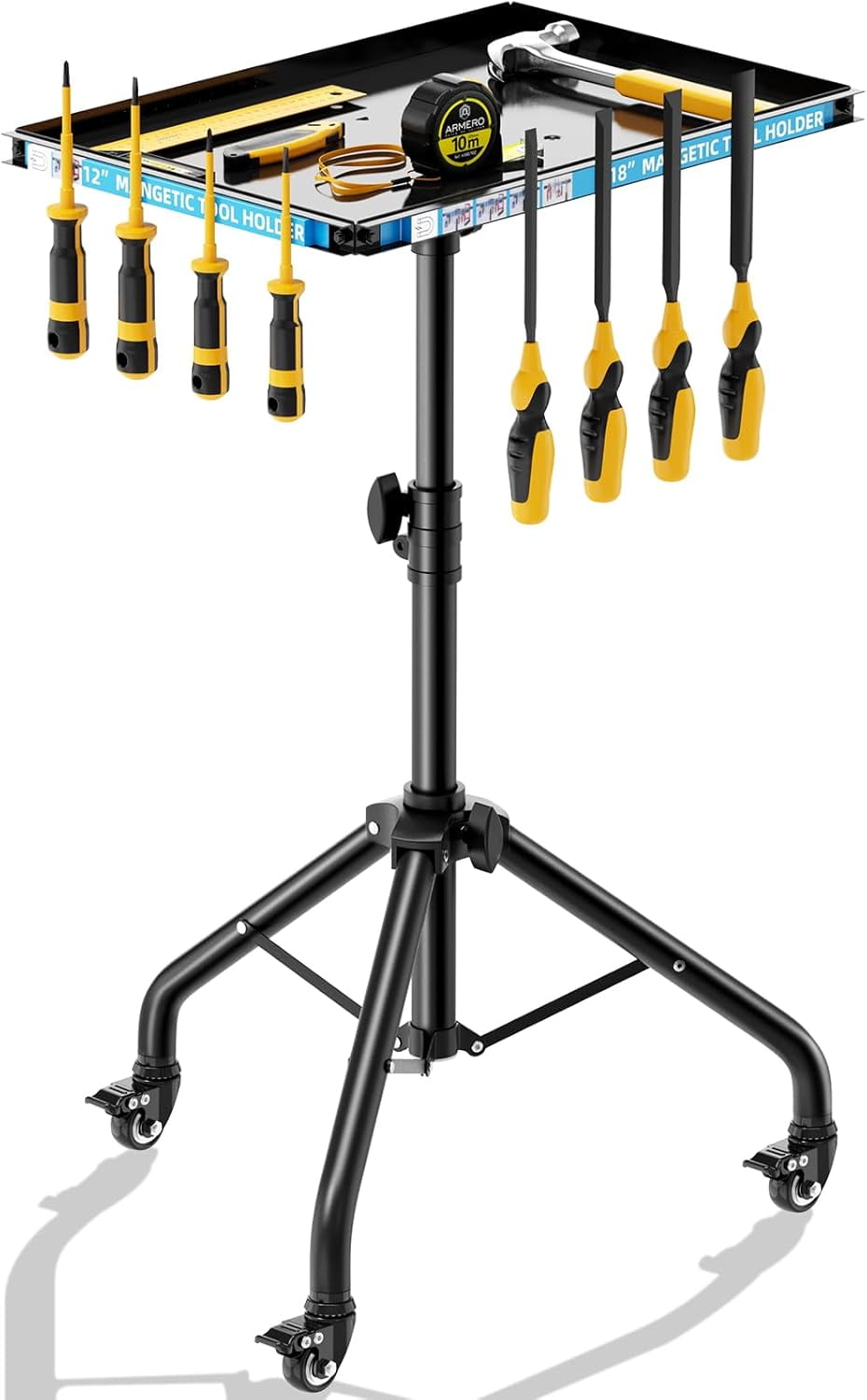 Rolling Tool Cart with Magnetic Strip, Mobile Work Table Rolling ...