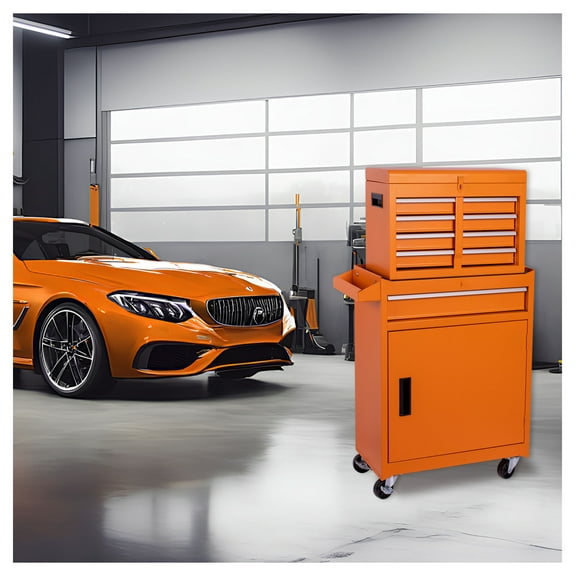 Big Red Mobile Large Tool Box: Rolling Storage Cabinet with 3 Drawers ...