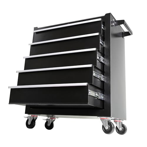 Rolling Tool Chest, 5-Drawer Steel Tool Box Organizer w/Lockable Wheels ...