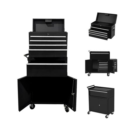 8-Drawer Rolling Tool Chest with Detachable Top Box – Lockable Wheels ...