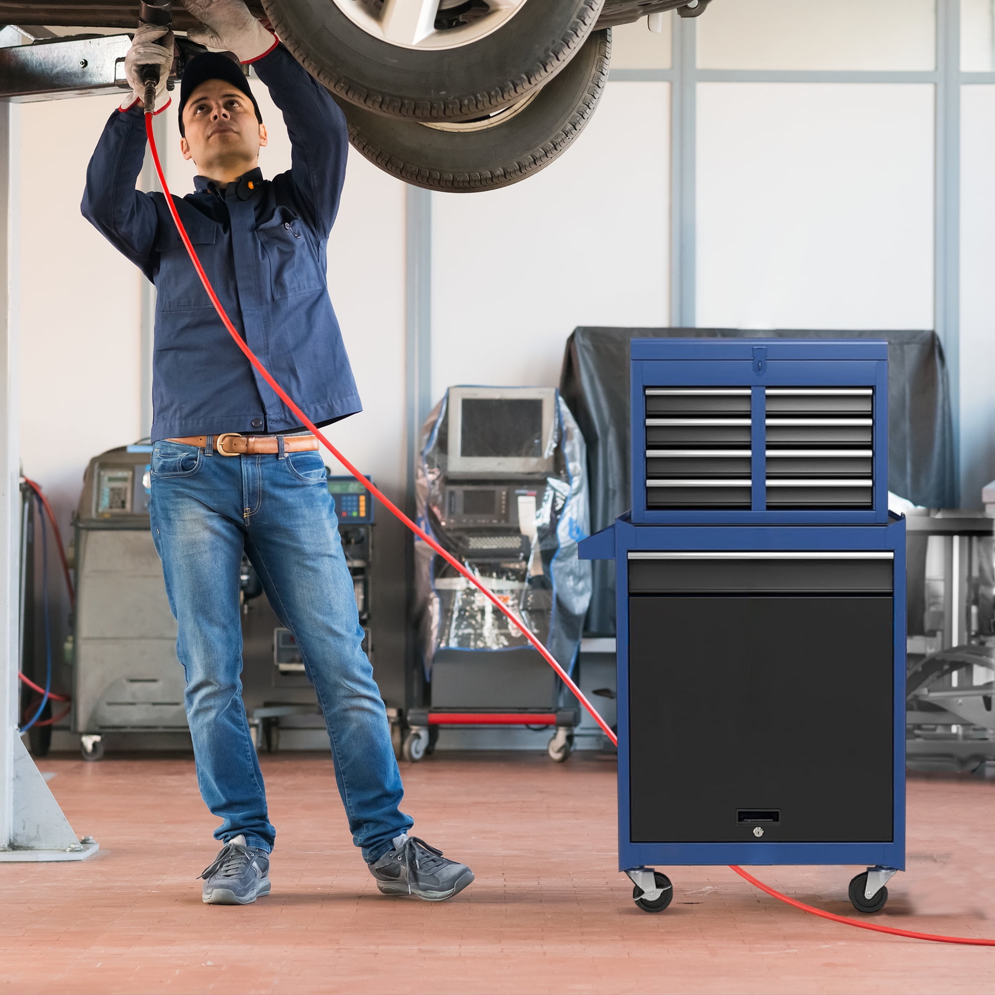 Rolling Tool Chest with 5 Drawers, Mechanic Tool Storage Cabinet With ...