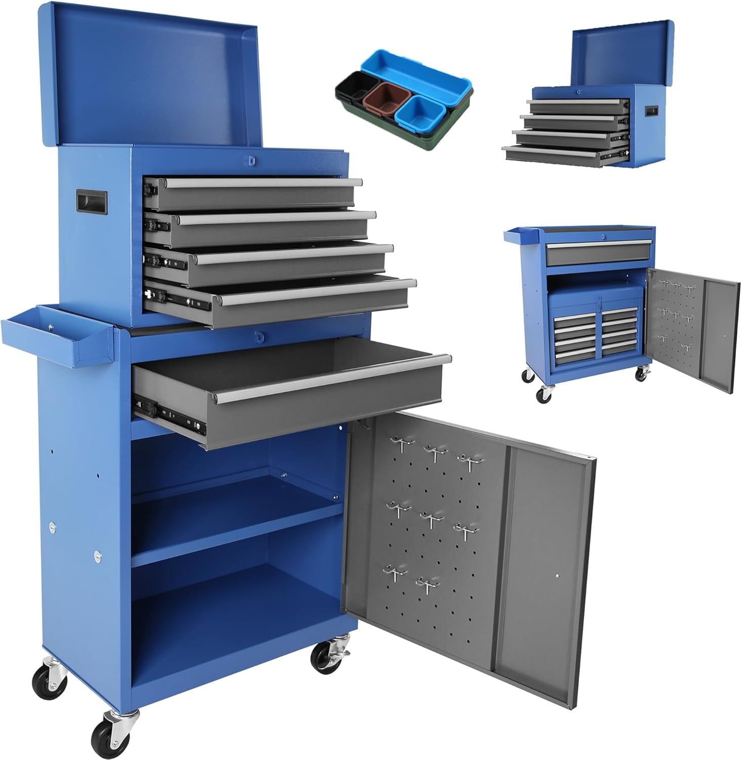 Rolling Tool Chest,5 Drawers Tool Storage Cabinet with Universal ...