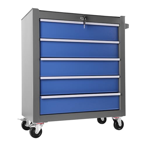 Rolling Tool Chest, 7-Drawer Steel Tool Box Organizer w/Lockable Wheels & Sliding Drawers ...