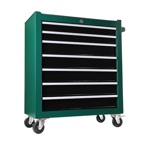 Rolling Tool Chest, 7-Drawer Steel Tool Box Organizer w/Lockable Wheels ...