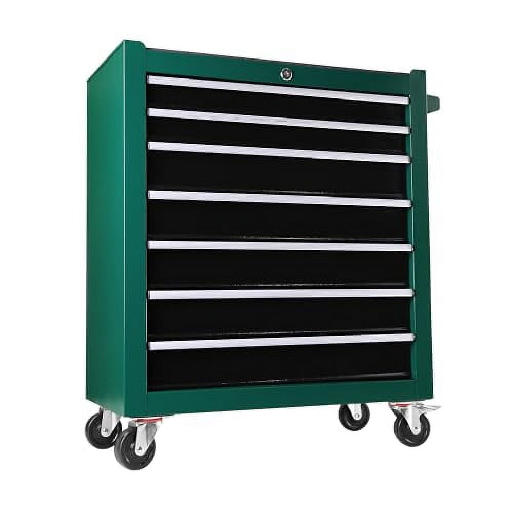 Rolling Tool Chest, 7-Drawer Steel Tool Box Organizer w/Lockable Wheels & Sliding Drawers ...