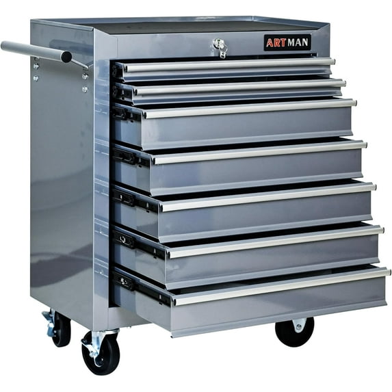 Rolling Tool Chest with 7-Drawer Tool Box with Wheels Multifunctional ...