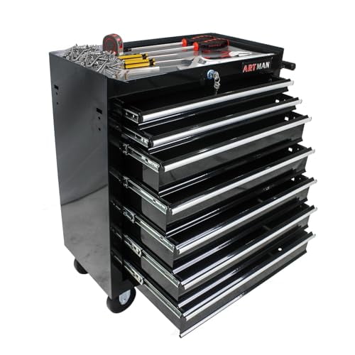Rolling Tool Chest with 7 Drawers, Sturdy Tool Box Multifunctional Mechanic Tool Storage Cabinet ...