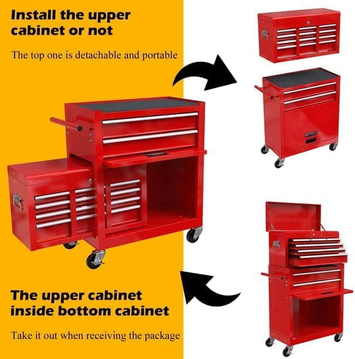 Rolling Tool Chest with Wheels, 8-Drawer Tool Box Organizer Tool ...