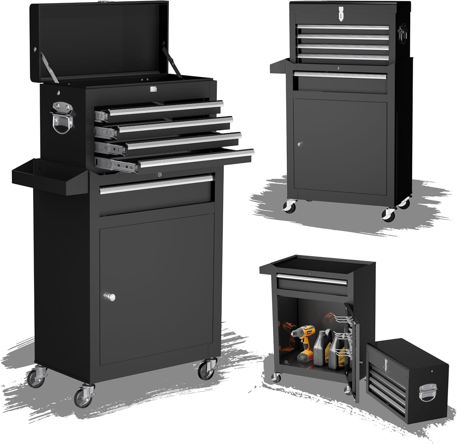 Rolling Tool Chest with Wheels, Tool Chest & Cabinet with 5 Drawer, Large Metal Tool Box ...