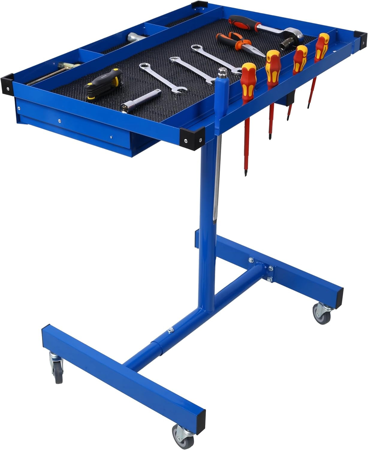 Rolling Tool Table, Heavy Duty Mobile Tool Tray Adjustable Work Table ...