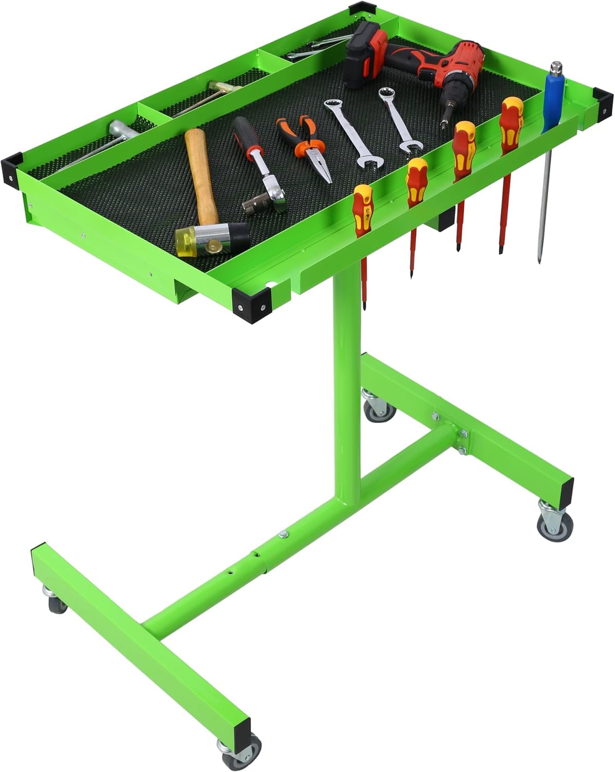 Rolling Tool Table, Heavy Duty Mobile Tool Tray Adjustable Work Table ...