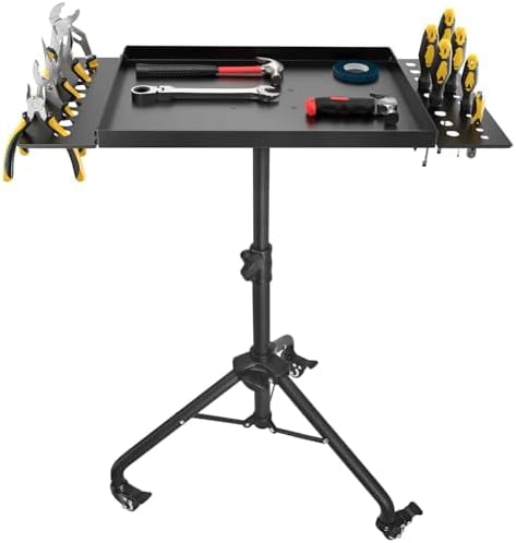 Rolling Tool Tray Cart, Mobile Work Table Tool Tray with 2 Tool Holder ...