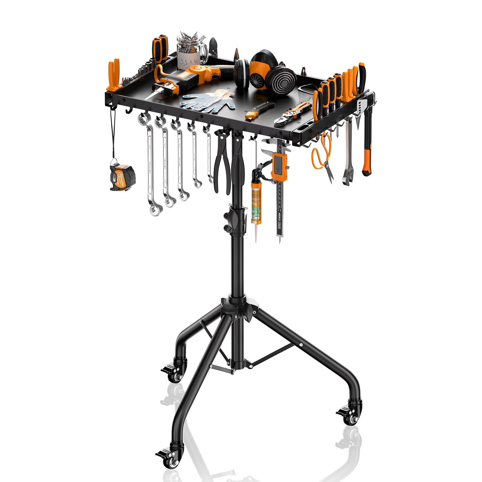 Rolling Tool Utility Cart with Wheels, Work Bench for Garage with ...