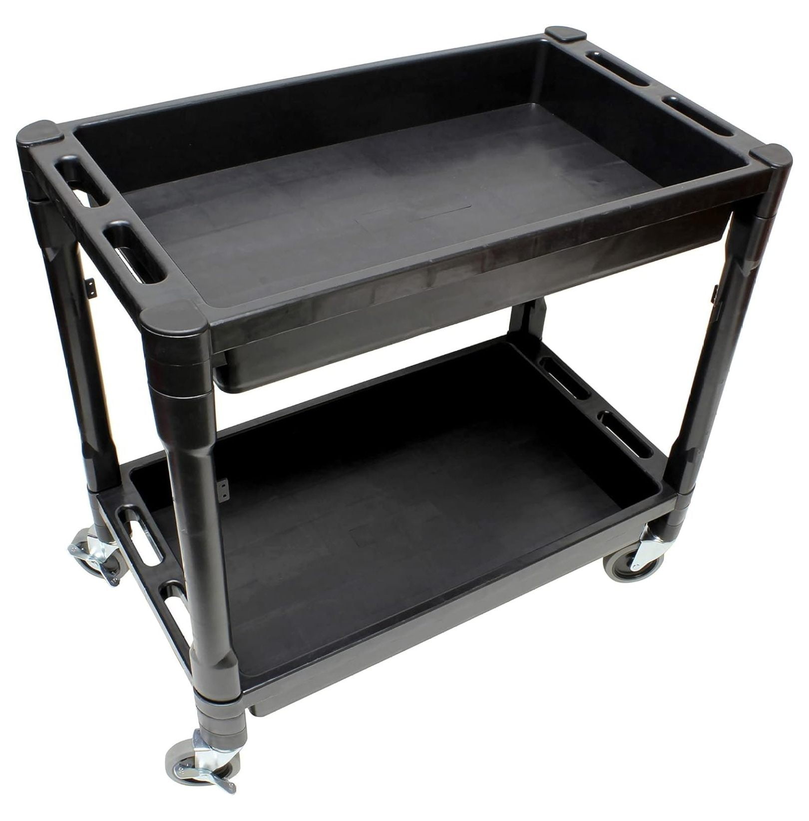 Rolling Utility Cart 2-Shelf - Heavy Duty Work Cart on Wheels for ...