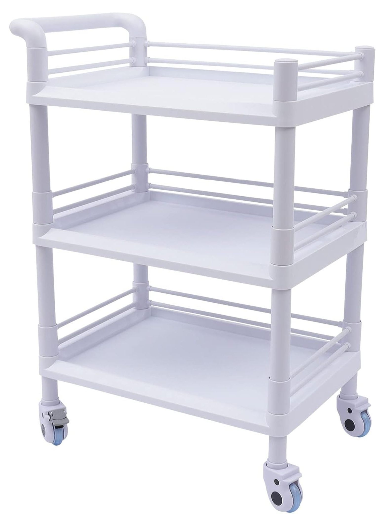 Rolling Utility Cart, 3-Tier Beauty Cart with 360° Swivel Silent ...