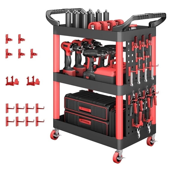 Rolling Utility Cart | 3-Tier Utility Cart on Wheels | Mechanic Rolling ...