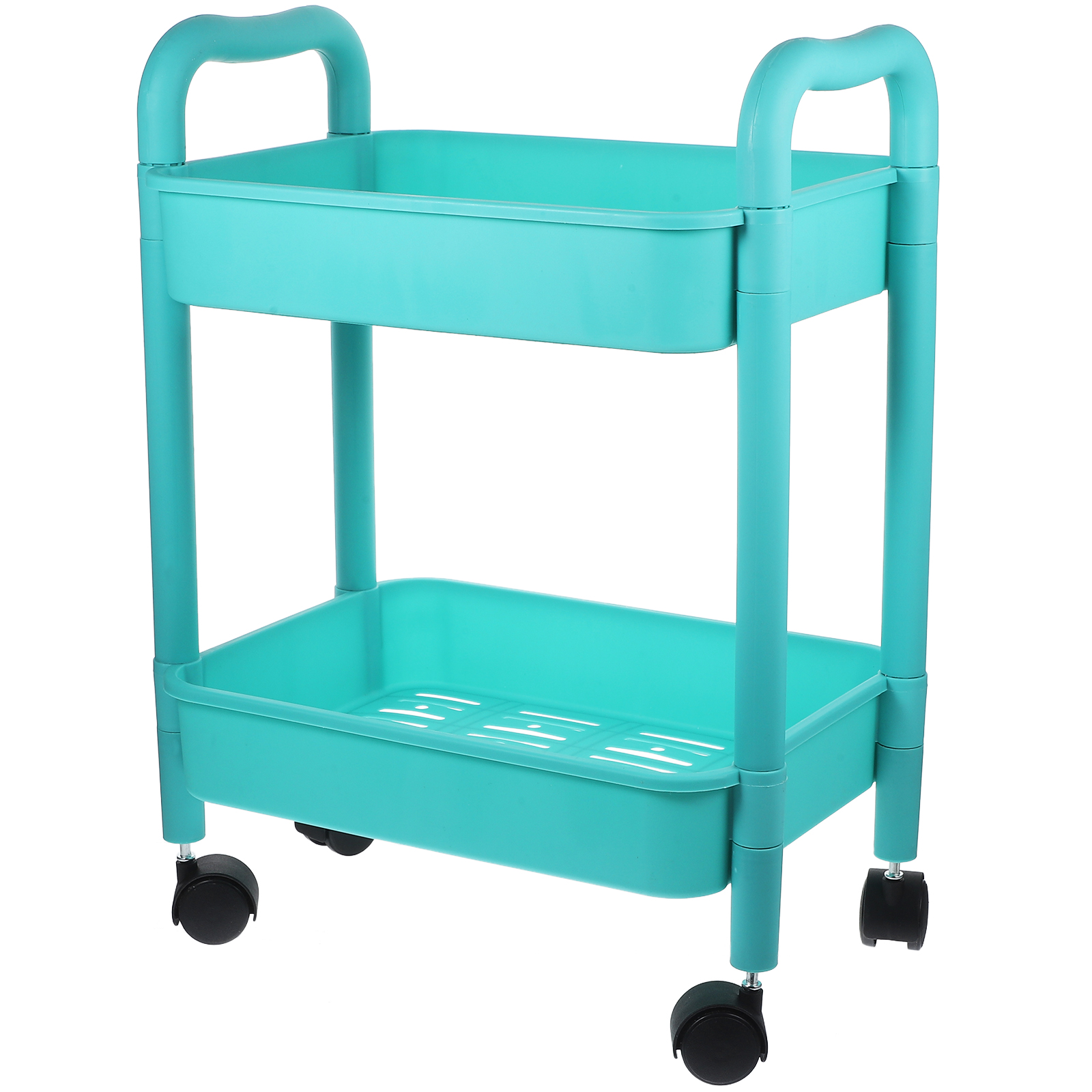 Rolling Utility Cart Double-layer Trolley Movable Cart Organizer for ...