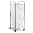 Rolling Utility Storage Cart with 10 Compartments & 4 Swivel Casters ...