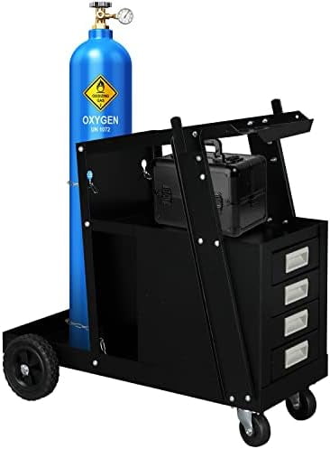 Rolling Welding Cart with 4 Drawers, 330 Lbs Weight Capacity Heavy Duty Rolling Welder Carts ...