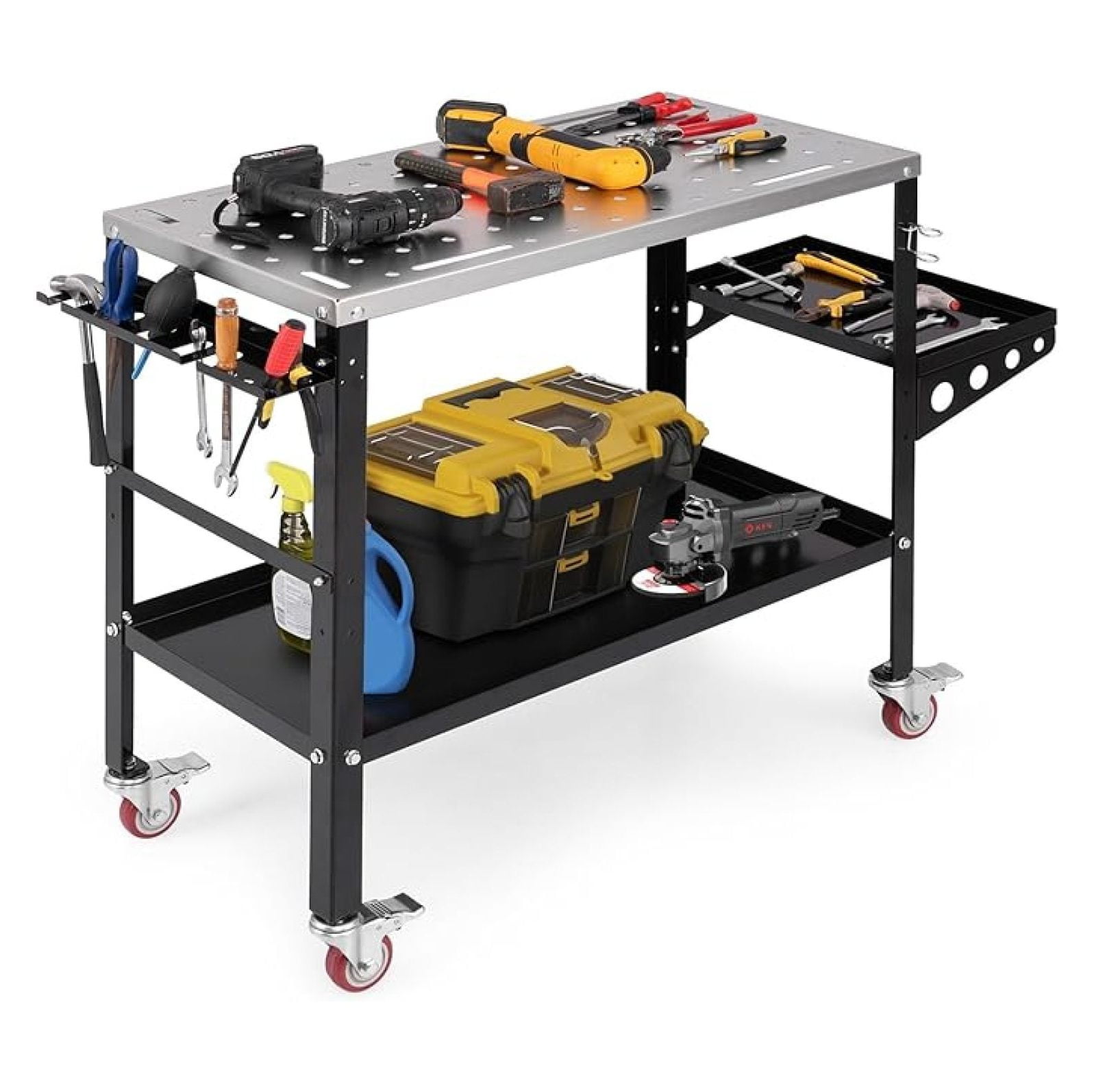 Rolling Welding Table 36x18 Inch, 1200 LBS Steel Weld Workbench with ...