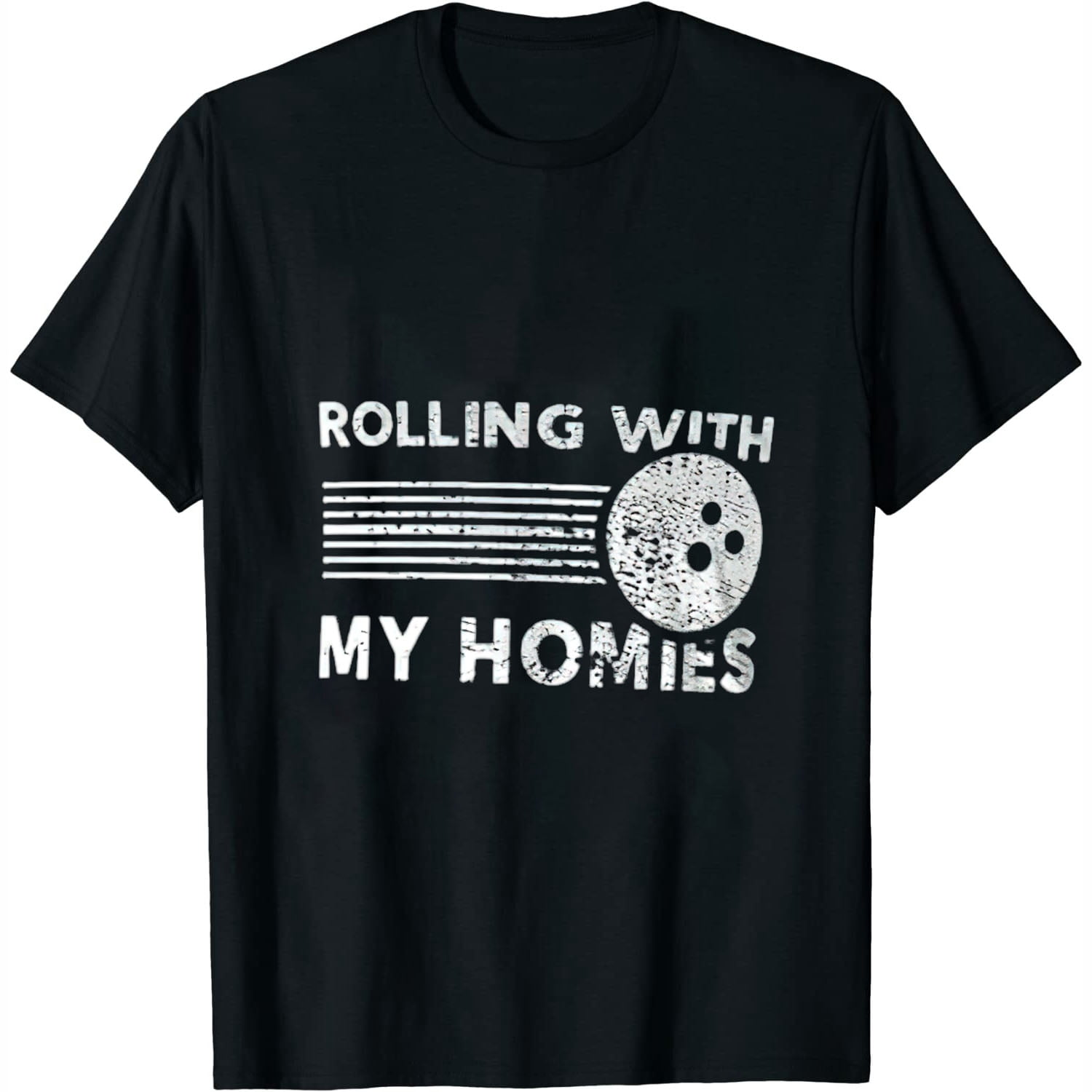 Rolling With My Homies Funny Bowling Shirt Black L - Walmart.com