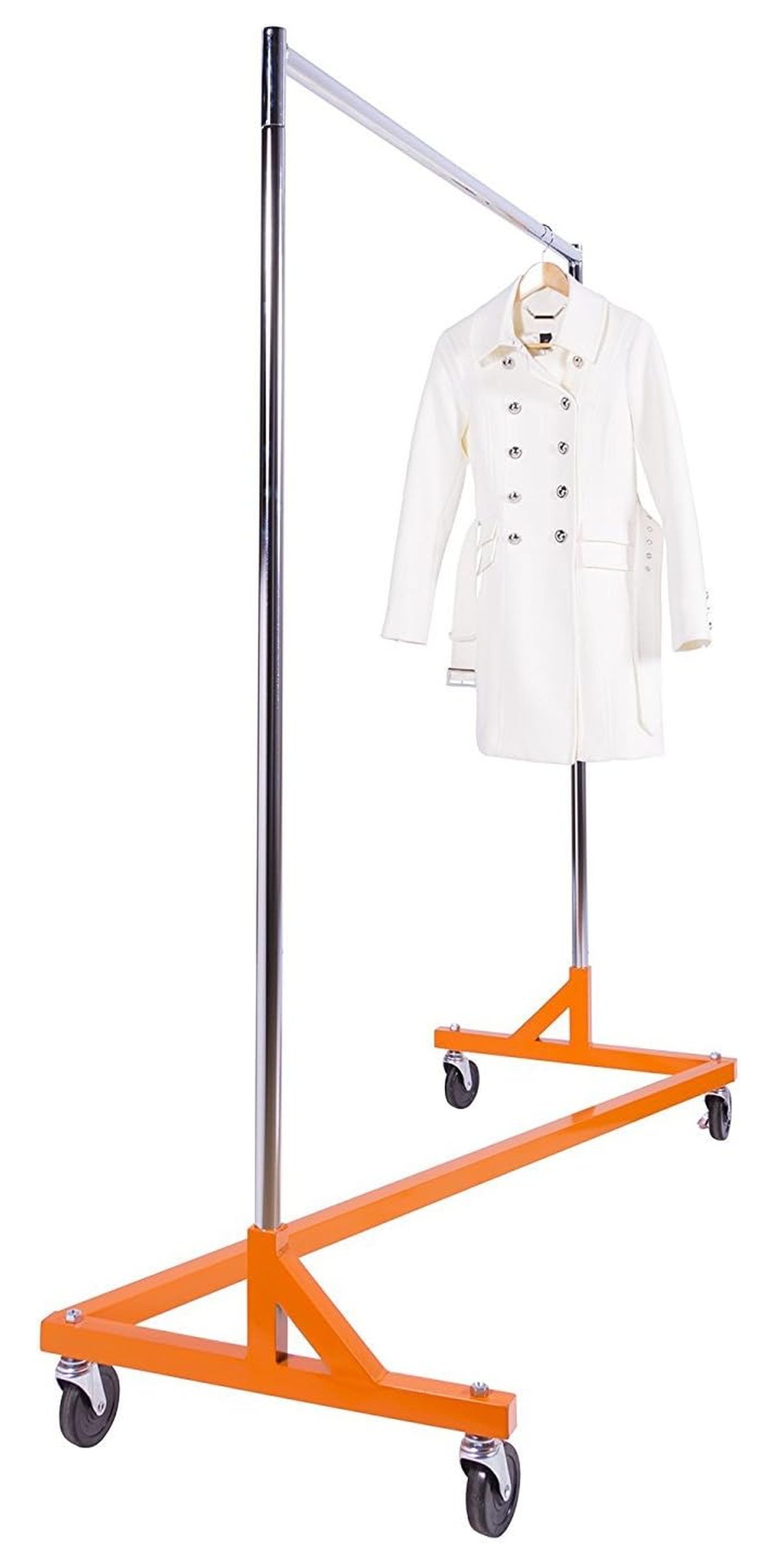 Rolling Z Rack - Heavy Duty Garment Rack with Orange Base - Adjustable ...