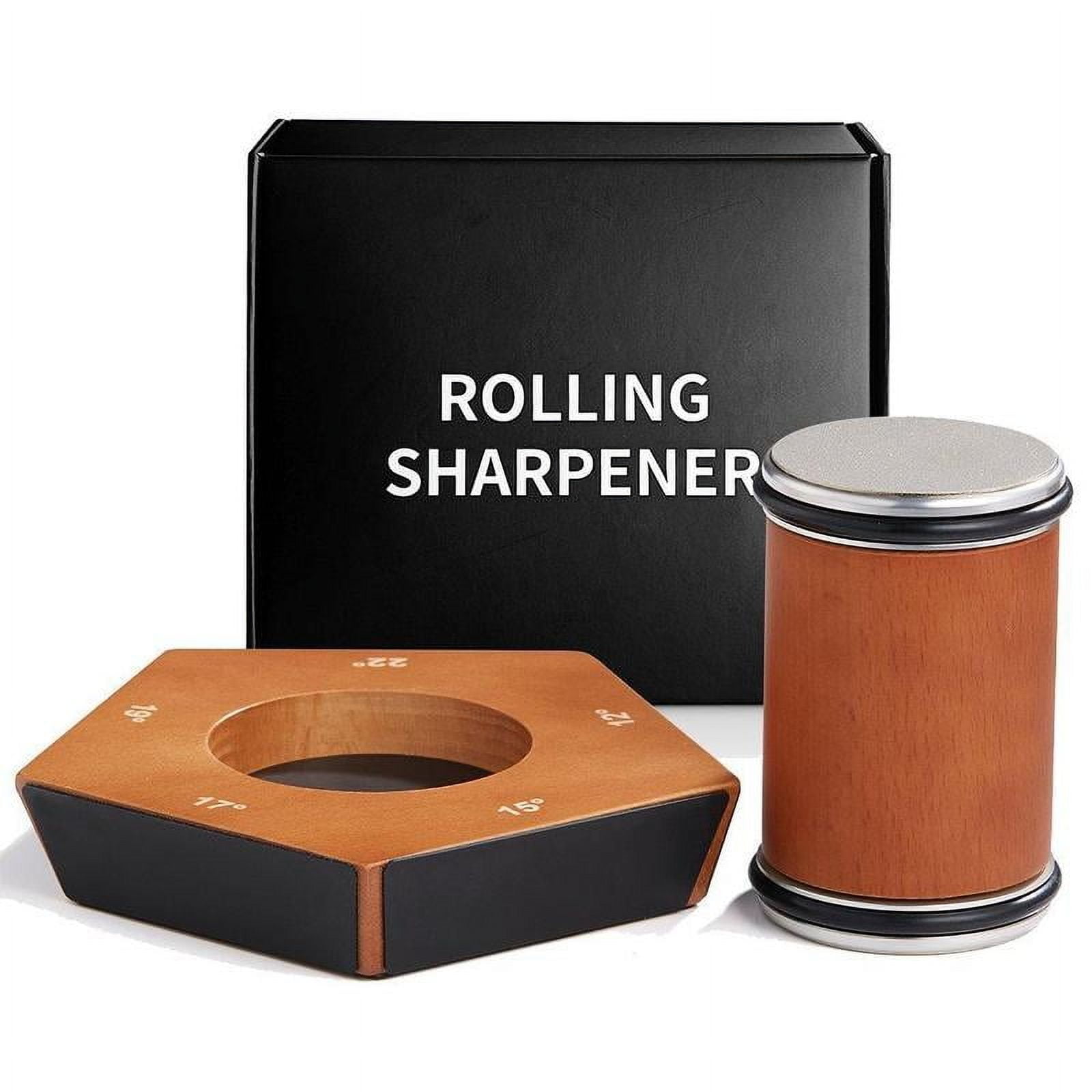 Rolling knife sharpener set with diamond and ceramic discs, 15°20°, different angles for sharp ...