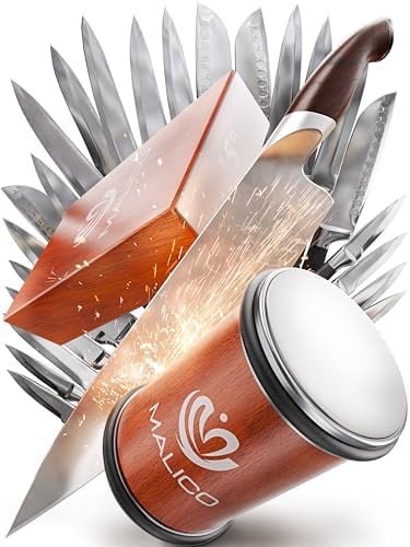 Rolling knife sharpener with diamond roller and magnetic base ...