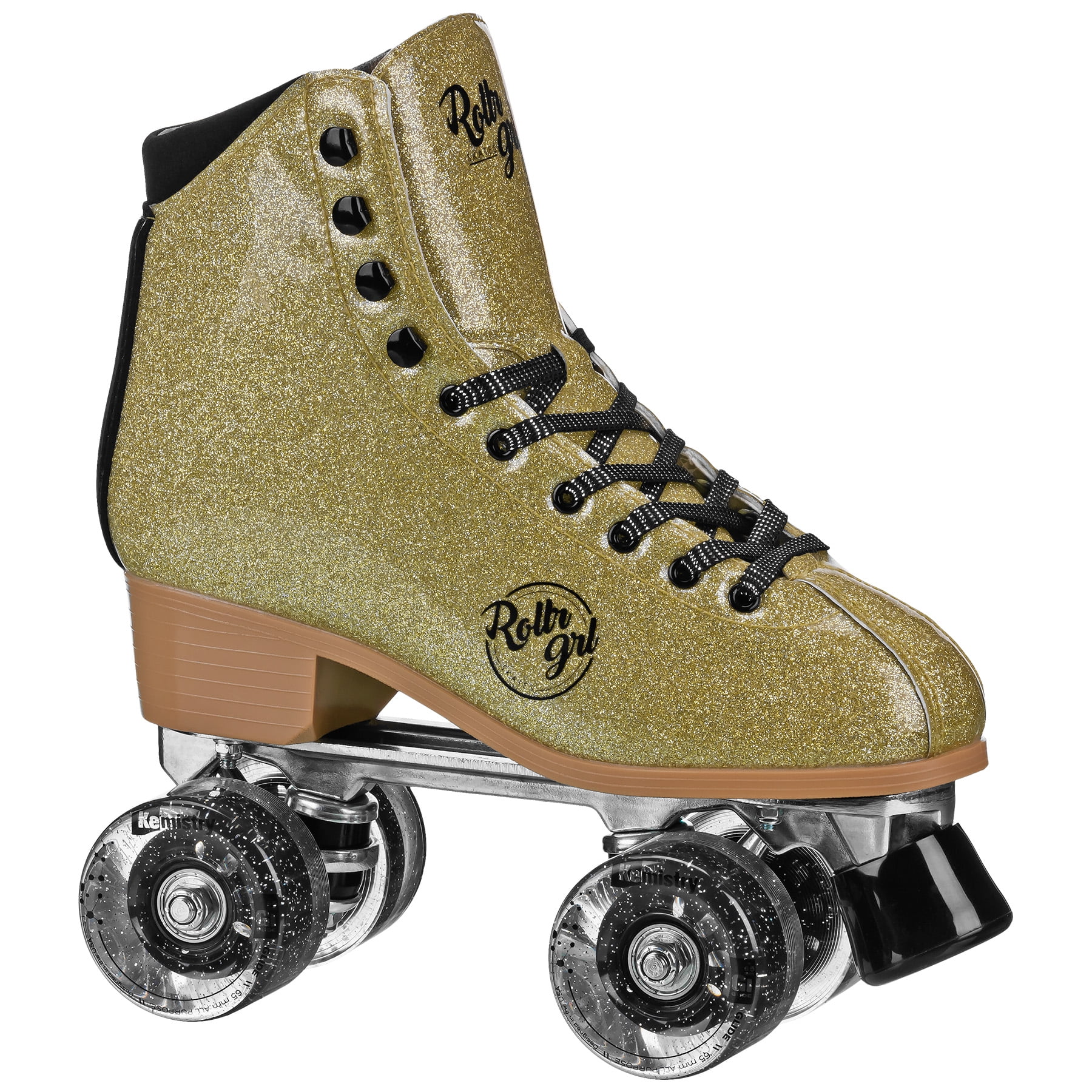 Rollr Grl Astra Glitter Roller Skates Gold/Black size 04 - Walmart.com