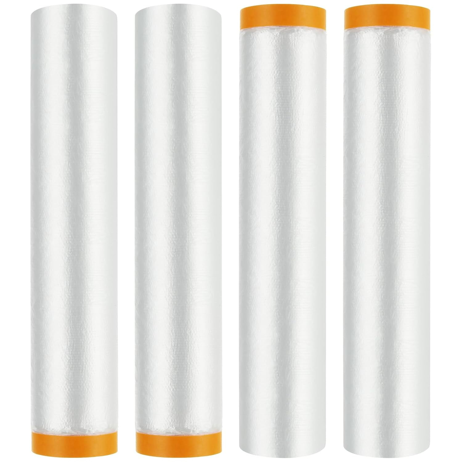 Rolls 10 x 66 FT Painters Plastic with Tape, Plastic Pre-Taped Masking ...