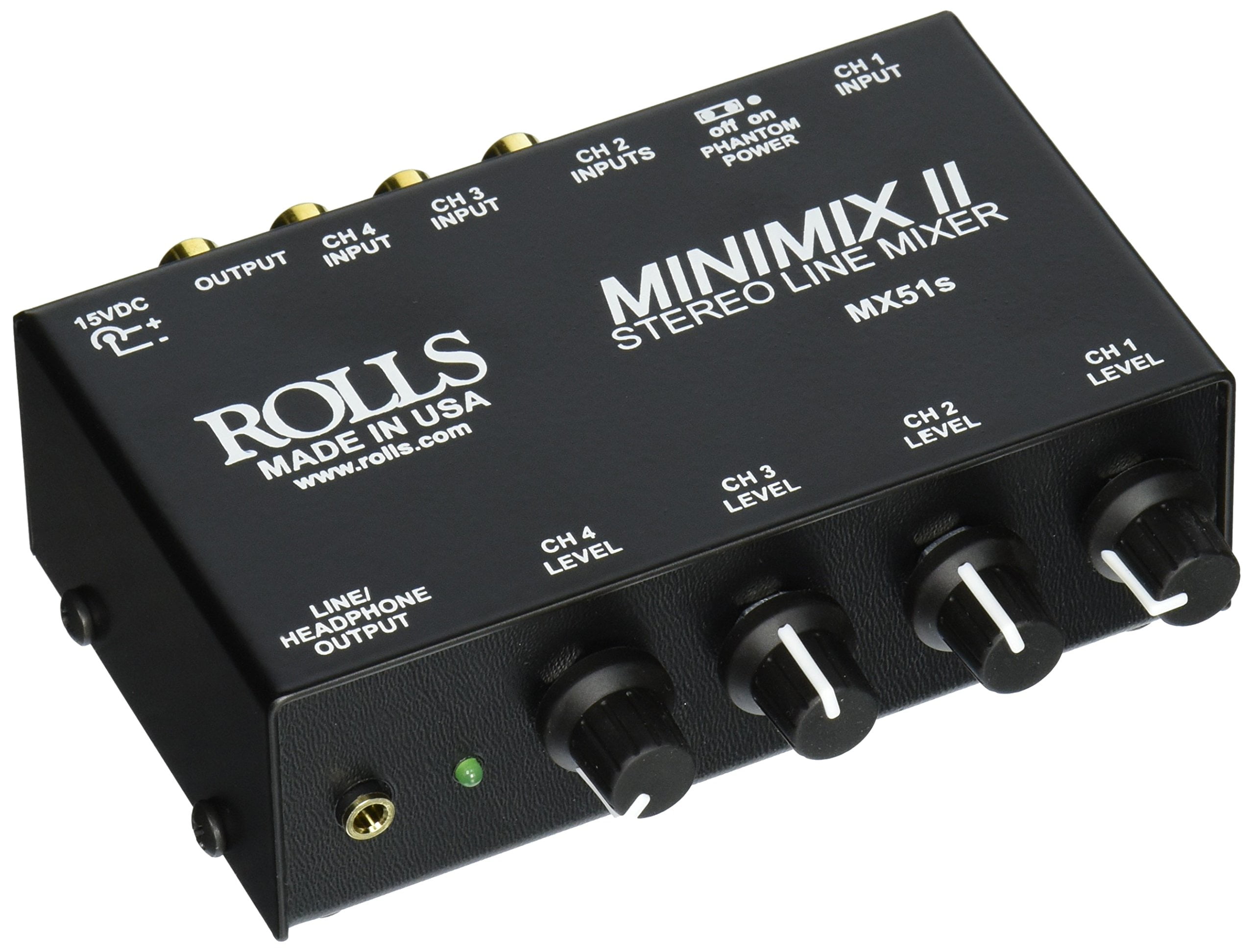 Rolls MX51S Mini Mix 2 Four-Channel Stereo Line Mixer Black - Walmart.com