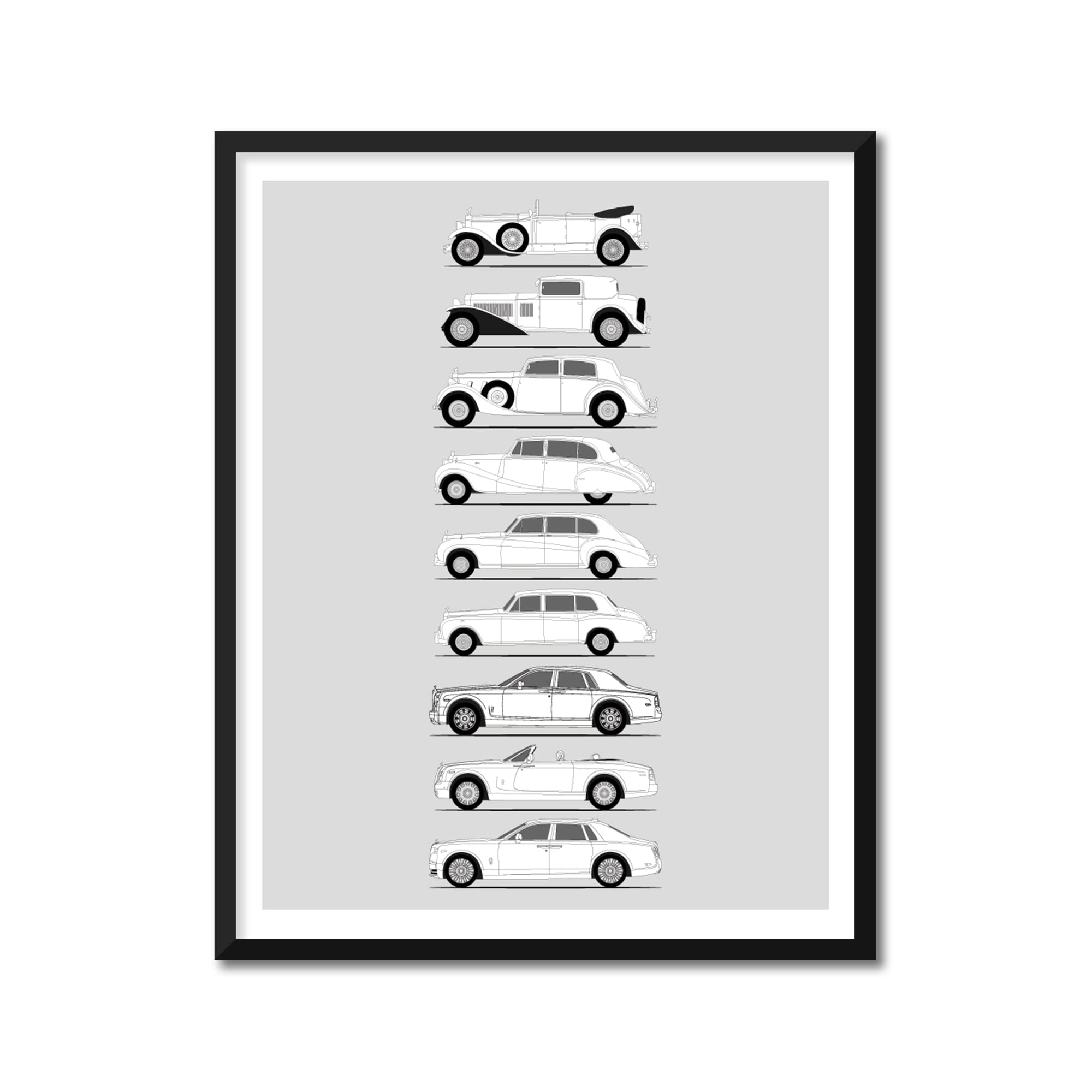 Rolls-Royce Phantom Wall Art Print, Automotive History Decor, Handmade ...