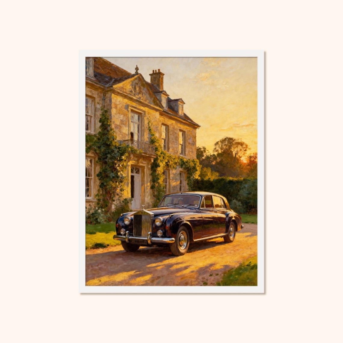 Rolls Royce Wall Art, Old Money Car Decor, Unframed Canvas Size 24x36 ...