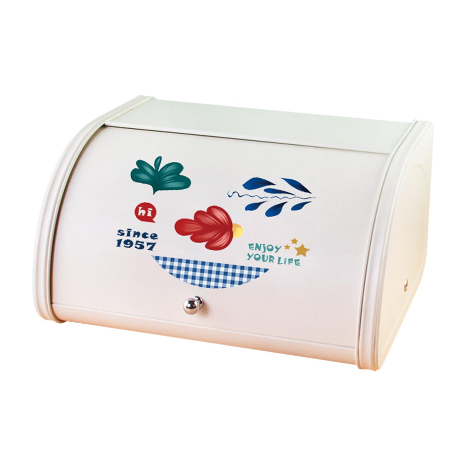 Rolltop Bread Box Iron Bread Box Organization Bread Bin Holder Multi ...