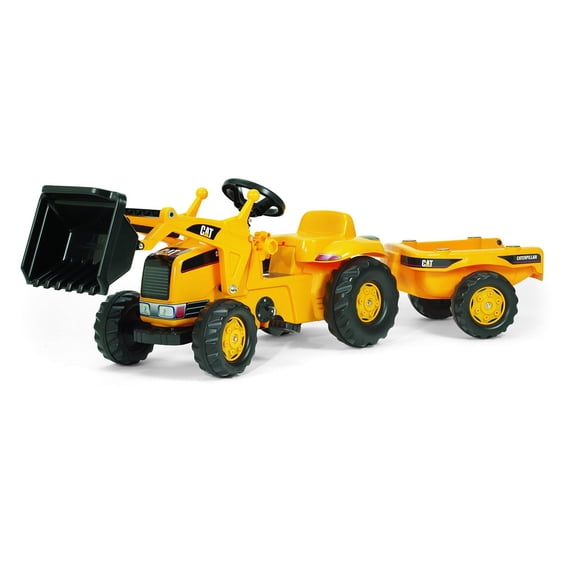 Kettler Rolly CAT Kid Tractor with Front Loader and Trailer, Pedal ...