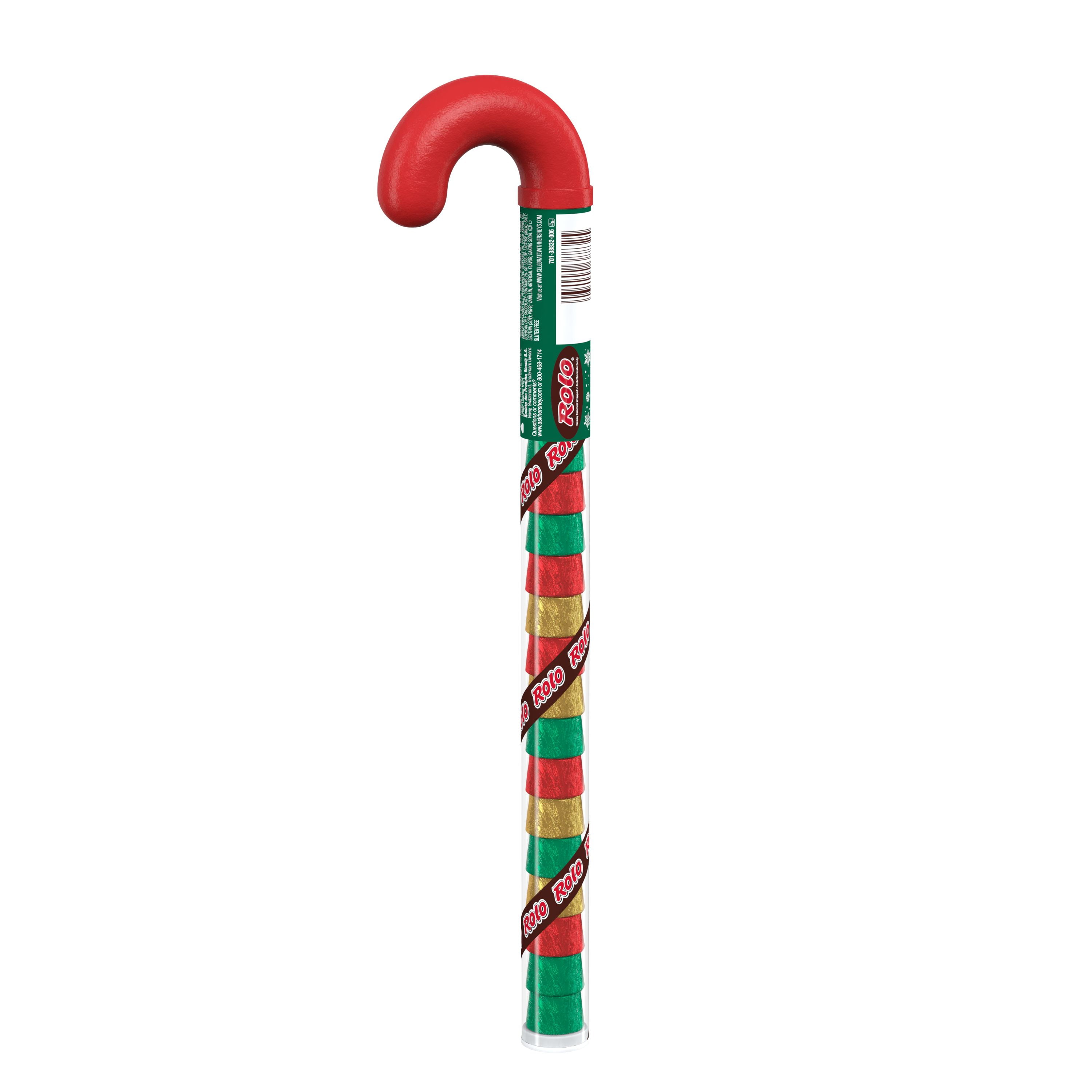 Rolo Filled Cane Chocolate Caramel Candy, Holiday Candy, 2.94 Oz ...
