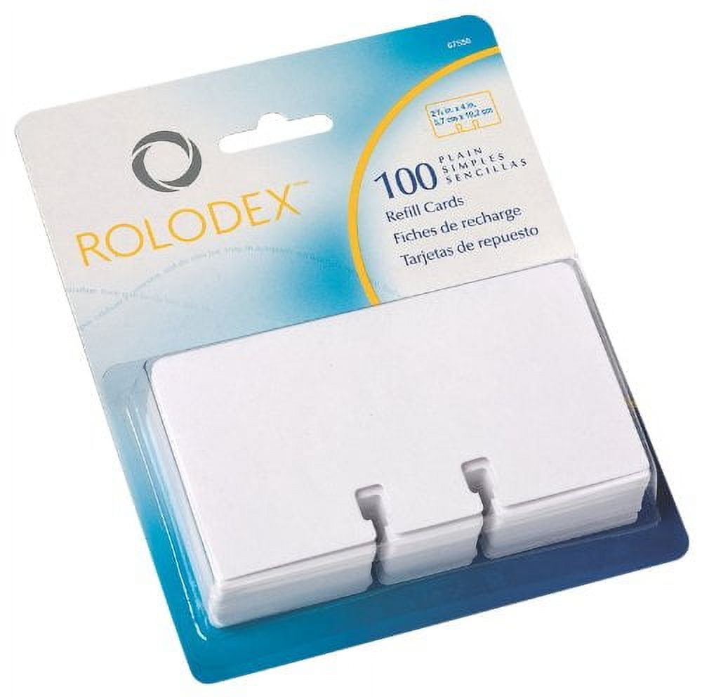 Rolodex Card File Refills Card Stock, White, 2.25in x 4in, 100 Sheets ...