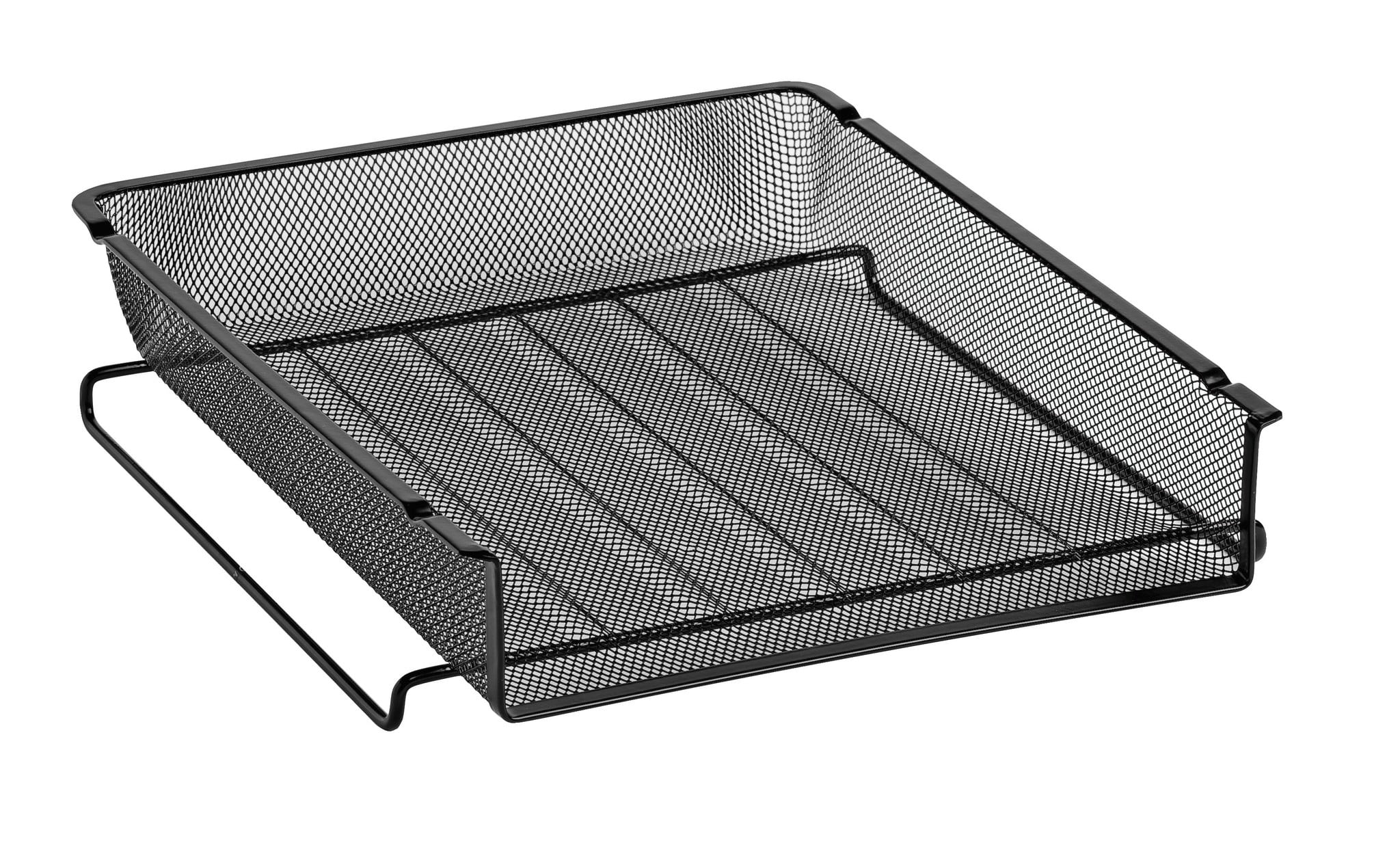 Rolodex Mesh Metal Stackable Front Load Letter Tray, Black Steel ...