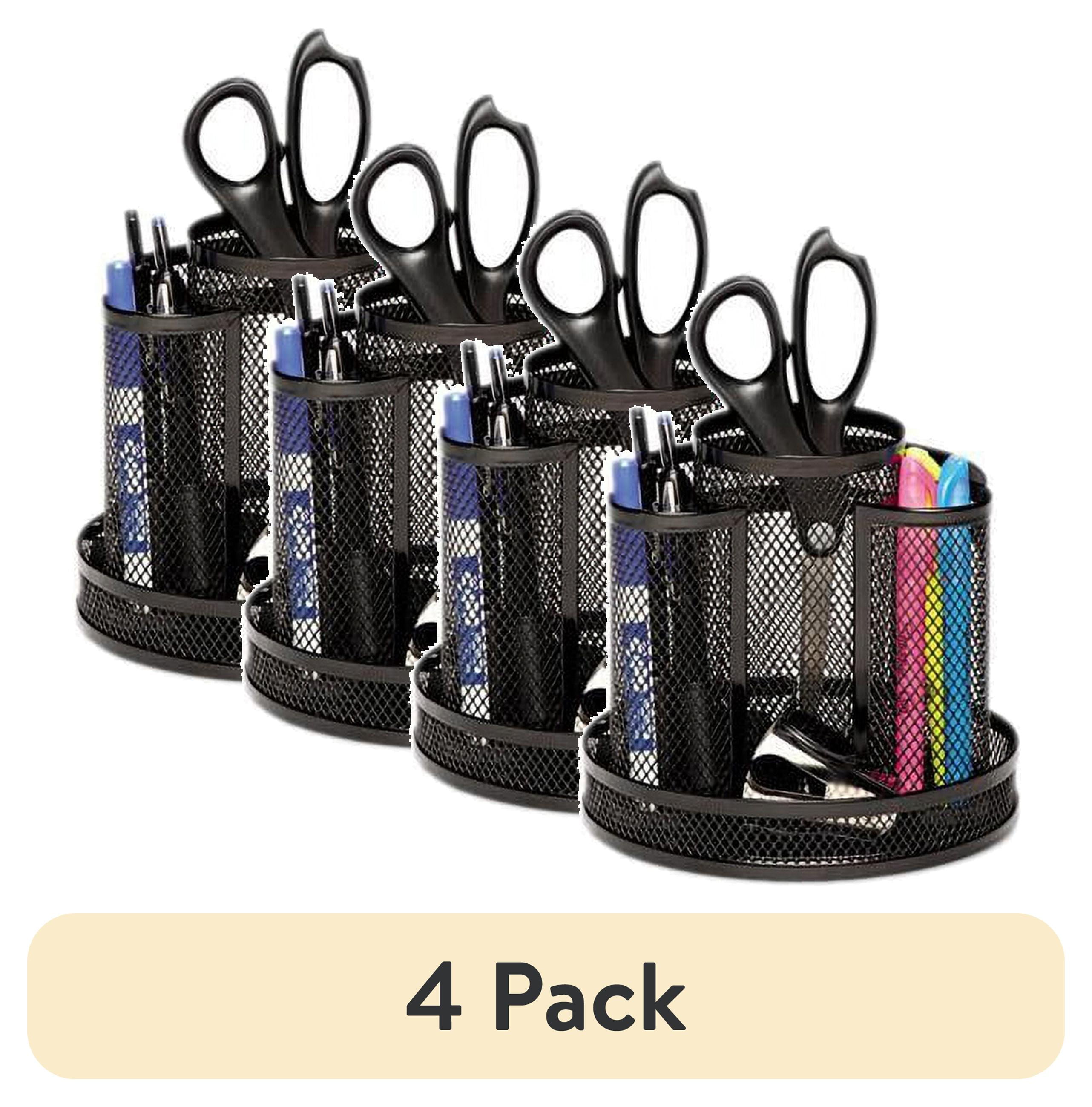 (4 pack) Rolodex Desk Organizer, Rotating Office Supply Caddy, Mesh ...